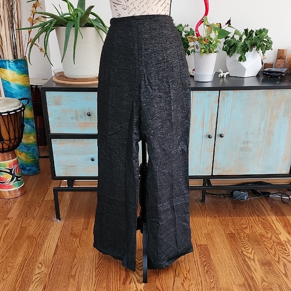 Pierucci | Pants & Jumpsuits | New Pierucci Metallic Black Wide Leg ...